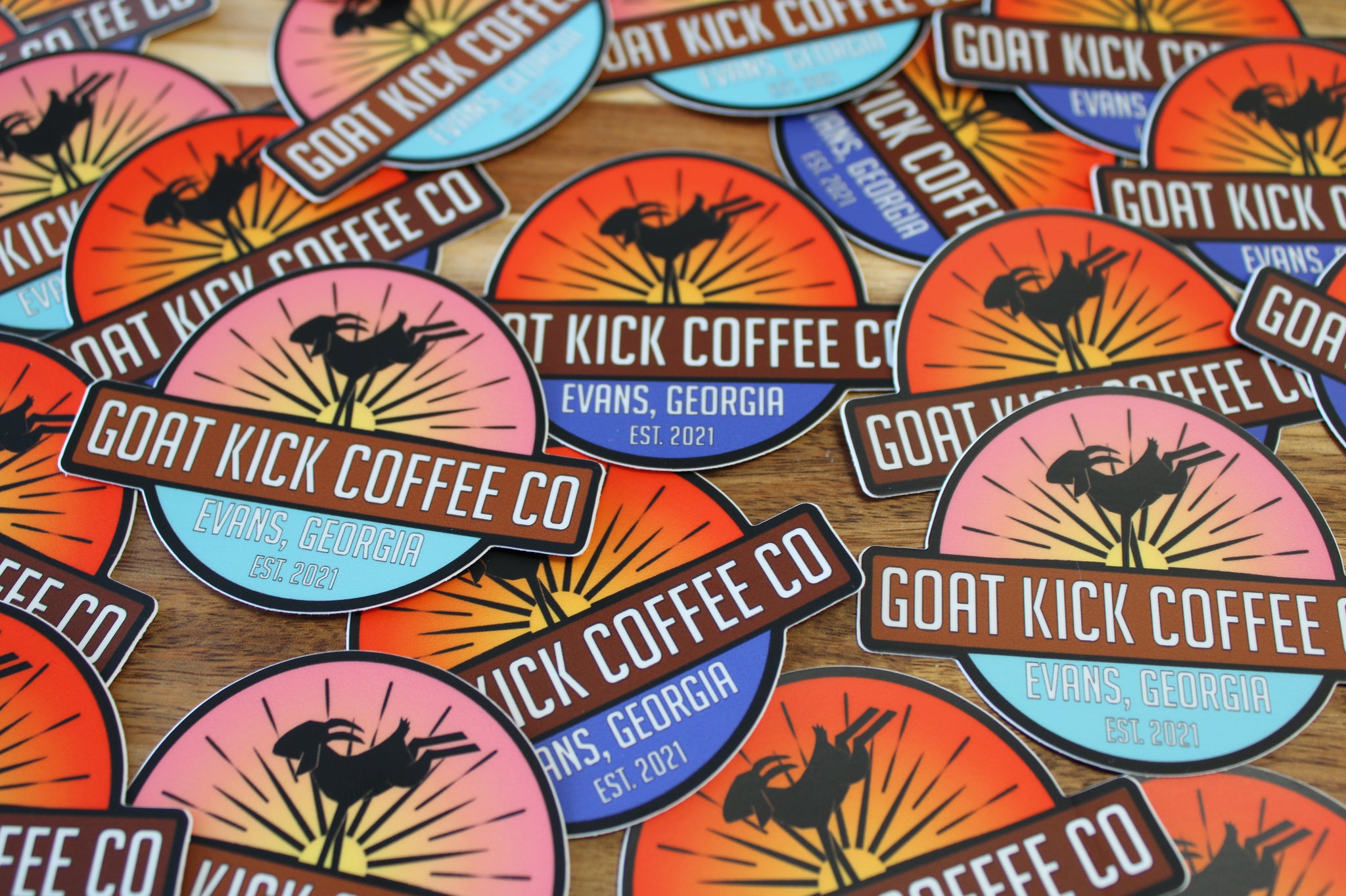 Colorful Vinyl Logo Sticker – Goat Kick Coffee Co